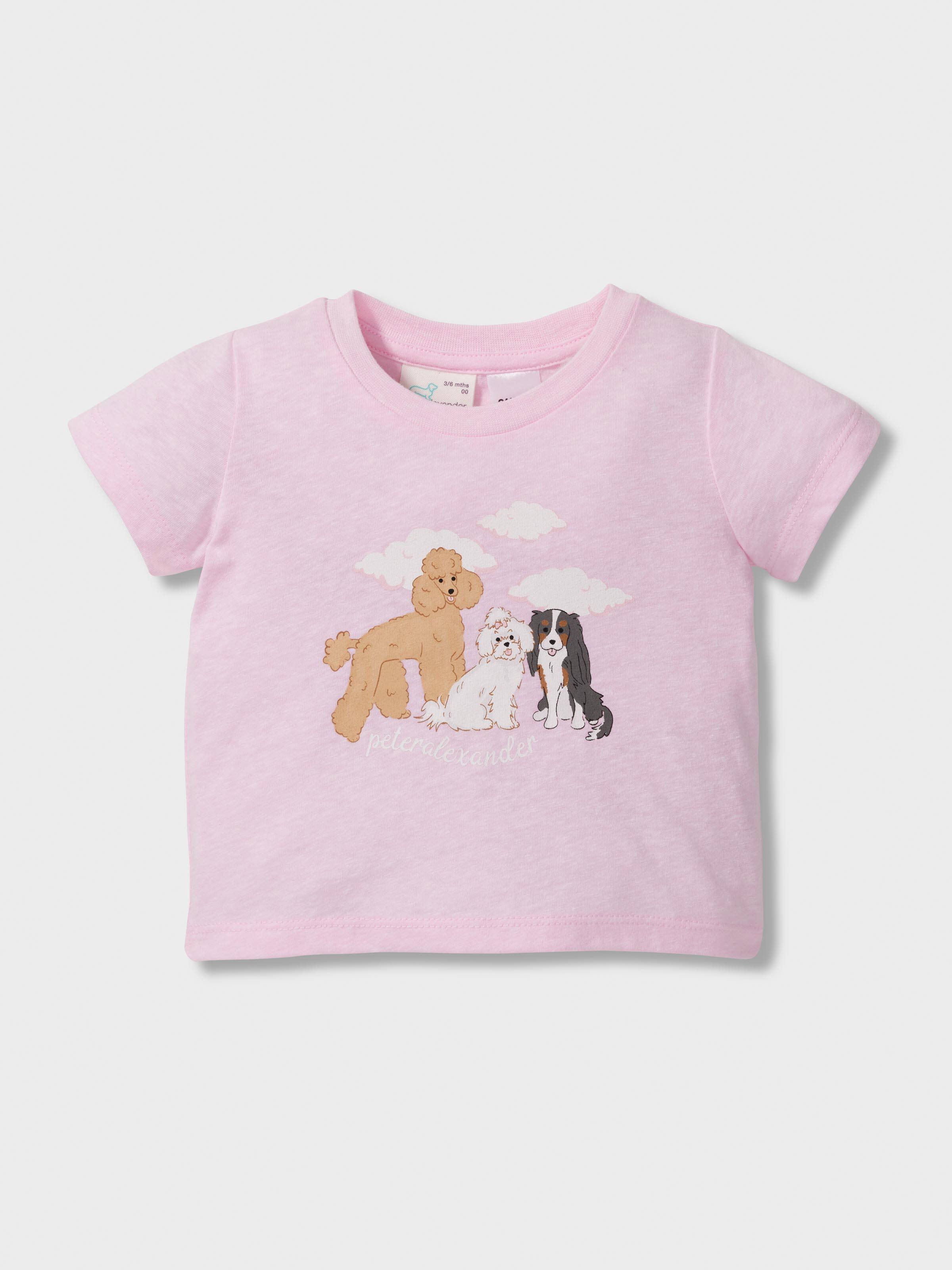 Baby Pink Puppy Print Short Pj Set - Peter Alexander™ Official
