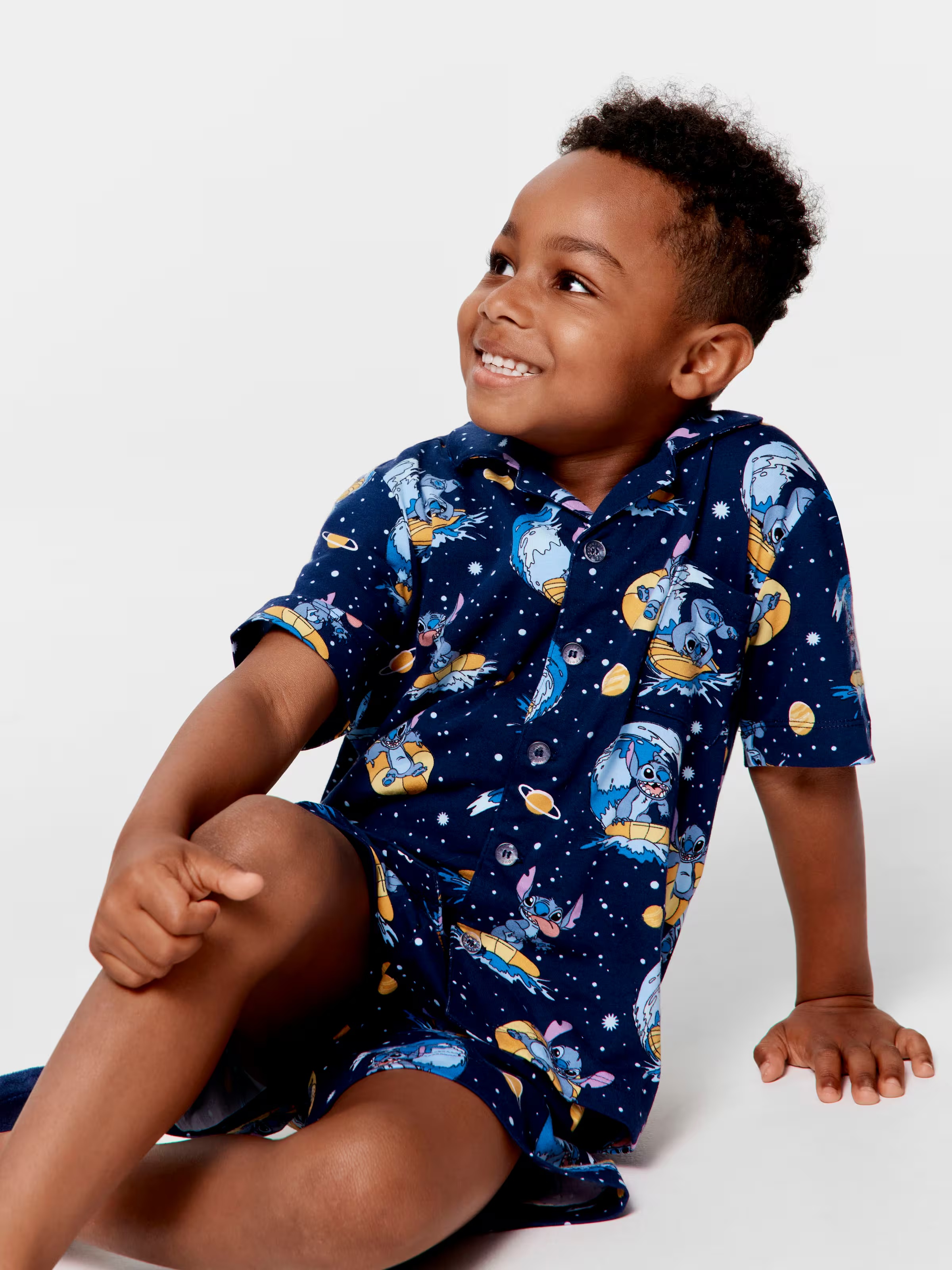 Jnr Kids Disney Stitch In Space Short Pj Set - Peter Alexander™ Official